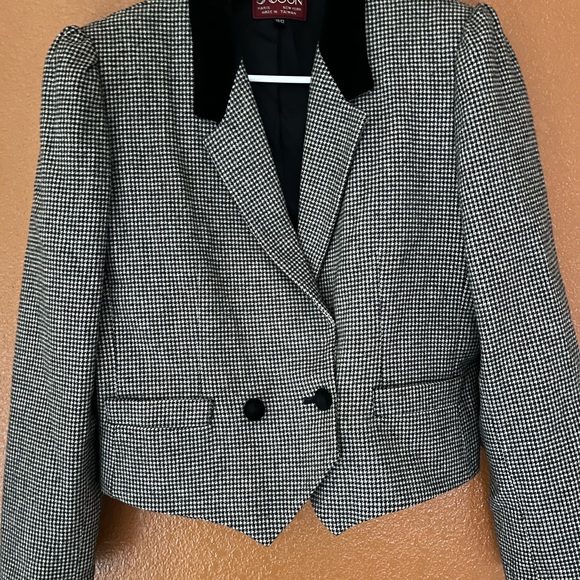 J. Crew | Jackets & Coats | J Crew Black And White Checkered Blazer ...